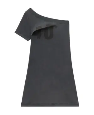 COURREGES Tuba Number-print Mini Dress - Black