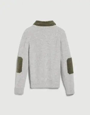 Brunello Cucinelli Cashmere English-rib Knit Polo With Corduroy Inserts