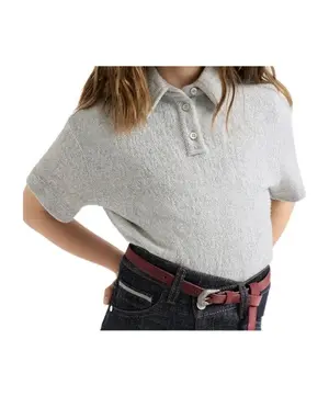 Brunello Cucinelli Sparkling Virgin Wool And Cashmere Lace Flowers Polo Shirt - Light Gray