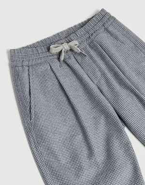 Brunello Cucinelli Cashmere And Silk Houndstooth Flannel Trousers - Sky-blue