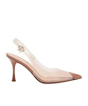 GIANVITO ROSSI Diana 85 Patent Leather And PVC Slingback Pumps