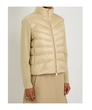 Moncler Quilted Shell And Wool-knit Cardigan