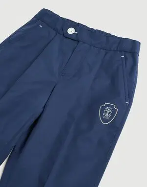 Brunello Cucinelli Zipped-cuff Trousers With Logo Patch
