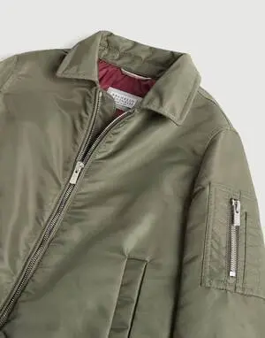 Brunello Cucinelli Water-resistant Techno Satin Bomber Jacket