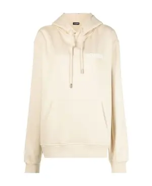Jacquemus Le Sweatshirt Embroidered Logo Hoodie - White
