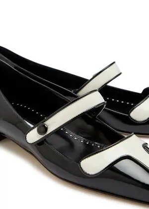 Manolo Blahnik Ganeus Patent Leather Flats