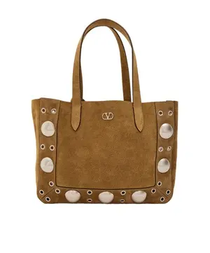 Valentino Garavani Nellc?te Medium Studded Tote - Brown