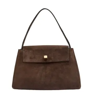 Khaite Flap Suede Handbag - Green