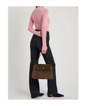 Khaite Flap Suede Handbag