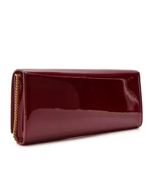 Saint Laurent Kate Logo Patent Leather Clutch