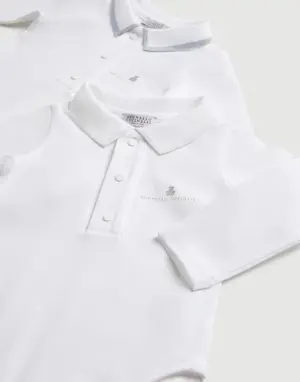 Brunello Cucinelli Stretch Cotton Jersey Long Sleeve Baby Bernie Bodysuit