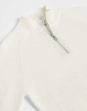 Brunello Cucinelli Half-zip English Rib Sweater