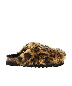 Palm Angels Faux-fur Slip-on Mule - Brown