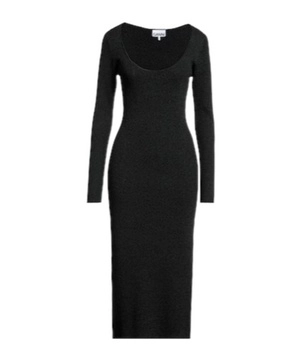 GANNI Knitted Midi Dress - Black