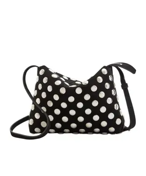 Khaite Lina Medium Studded Crossbody Bag - Black