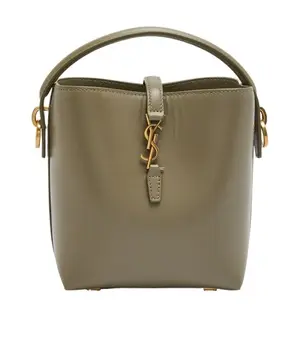 Saint Laurent Le 37 Mini Leather Bucket Bag - Brown