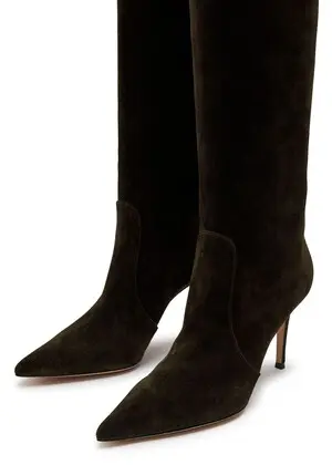 GIANVITO ROSSI Suede Over-the-knee Pointed Toe Boots