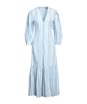 GANNI Striped Long Sleeve Maxi Dress