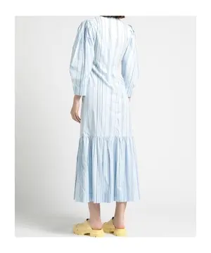 GANNI Striped Long Sleeve Maxi Dress