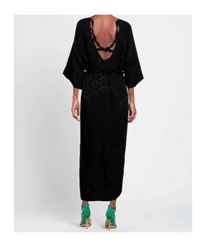 GANNI Long Dress With V-neck And 3/4 Sleeves