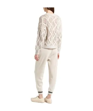 Brunello Cucinelli Sequin Embellished Round Neck Cardigan