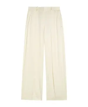 Victoria Beckham Wide-leg Crepe De Chine Trousers - White