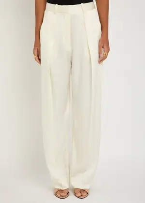 Victoria Beckham Wide-leg Crepe De Chine Trousers