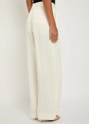 Victoria Beckham Wide-leg Crepe De Chine Trousers