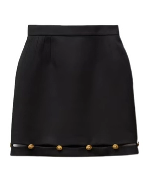 Versace Grain De Poudre Mini Skirt With Medusa Hardware - Black