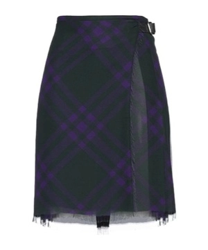 Burberry Checked Mini Skirt With Ribbon Detail