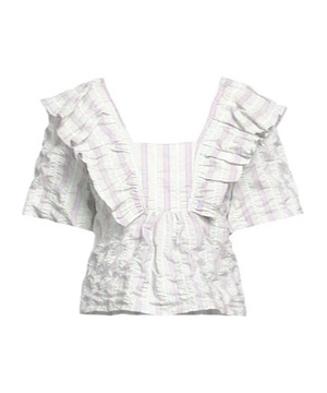 GANNI Printed Square Neck Cover-up - White