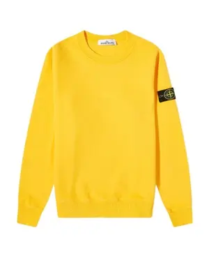 Stone Island Logo Patch Crew Neck Sweatshirt - Yellow