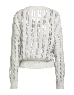 Brunello Cucinelli Open-knit Sequined V-neck Jumper