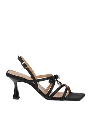 GANNI Square-toe Sandals With Rhinestone Bows