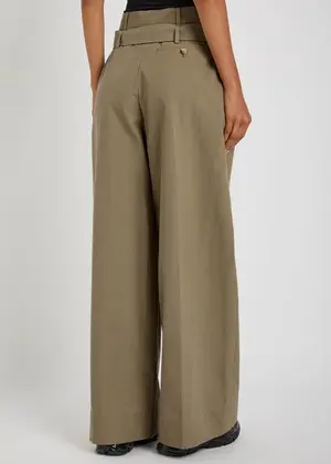 Simone Rocha Belted Cotton-blend Poplin Trousers
