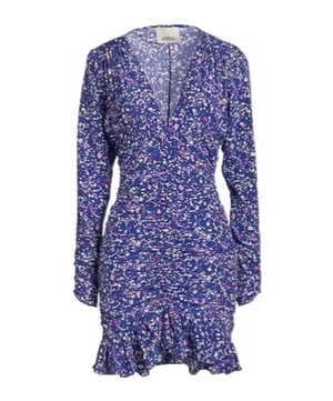 Isabel Marant Étoile Printed V-neck Long Sleeve Dress - Blue