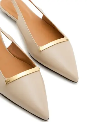 TOD'S Slingback Ballerina Flats In Smooth Leather