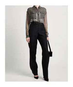 Saint Laurent Classic Collar Long Sleeve Shirt With Chest Pockets