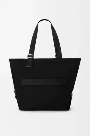 Loewe Flex Zipped Tote In Canvas And Suede