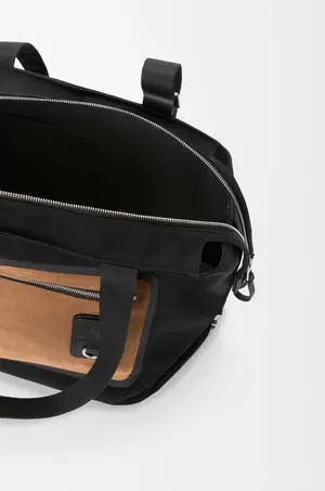 Loewe Flex Zipped Tote In Canvas And Suede
