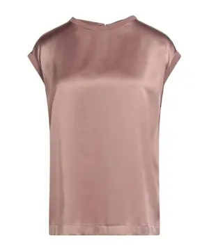 Brunello Cucinelli Satin Crepe Embellished Crewneck Cap Sleeve Top - Pink