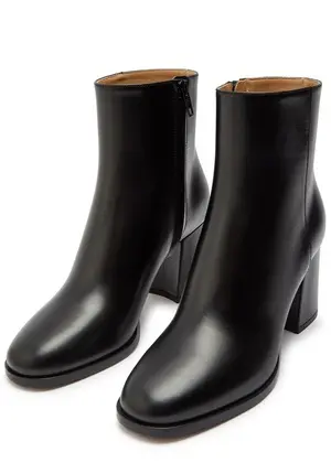 Valentino Garavani Fawcette Vlogo Leather Ankle Boots