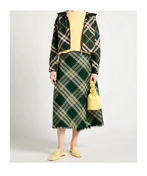 Burberry Wool Wrap Skirt With Fringes