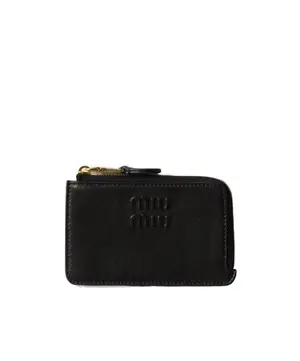 Miu Miu Nappa Leather Envelope Card Holder - Black