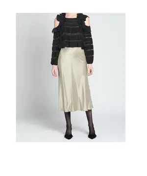 Isabel Marant Étoile Satin Lace Gathered Long Sleeve Top