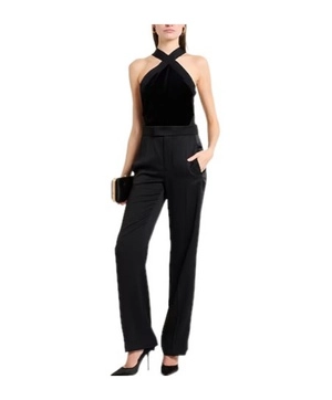 Saint Laurent Velvet Halter Sleeveless Jumpsuit