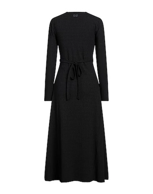 GANNI Midi Dress With Crewneck And Long Sleeves
