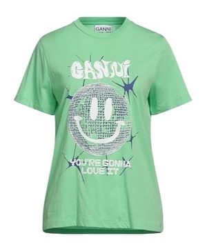 GANNI Printed Logo T-shirt - Green