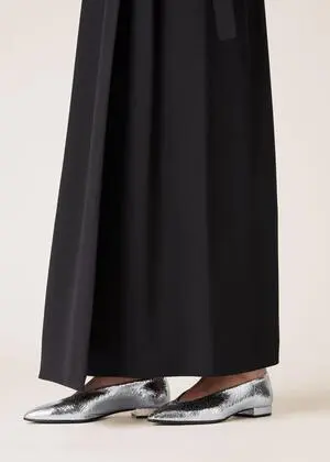 Loro Piana Rebecca Crack-texture Ballet Flats