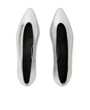 Loro Piana Rebecca Crack-texture Ballet Flats